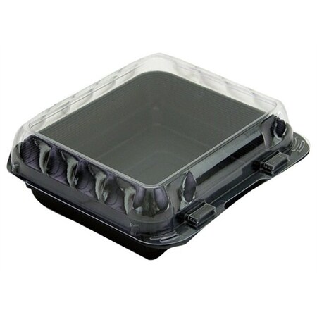 Pactiv 0EH896020000 Snack Box Black Base Clr Hinged Lid 5-7/8x6-1/3x2-1 ...