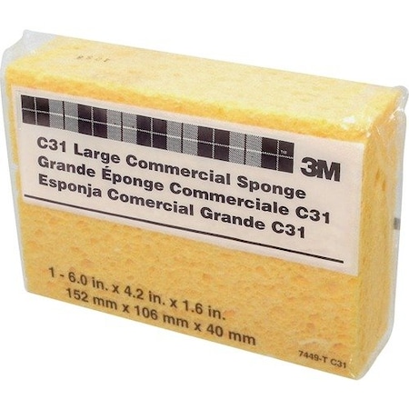 3M Commercial Sponge, Commercial, 6in X4.25in, 24Pk MMMC31CT | Zoro