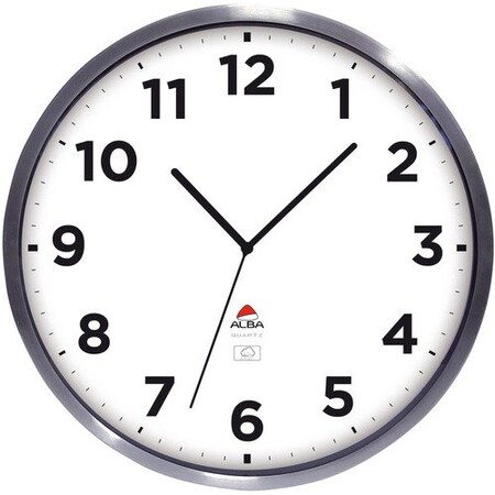 Alba Clock, Wall, Outdoor, 14inx1.73in, Black/White ABAHOREXTRA | Zoro