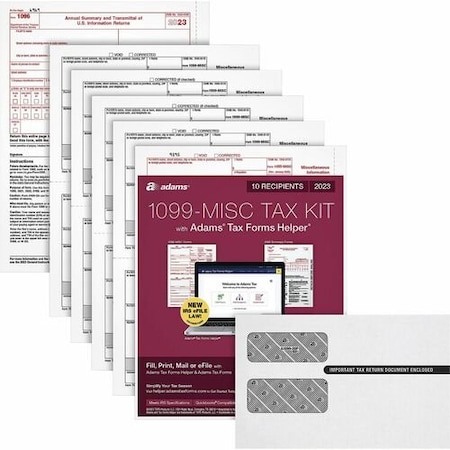 Tops Tax Forms, 1099-MISC/1096, 5-Part, w/10 Envelopes, WE TOP22907KIT ...