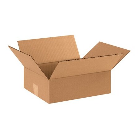 Bsc Preferred Flat Corrugated Boxes, 12 in Inside Lg, 10 in Inside W, 4 ...