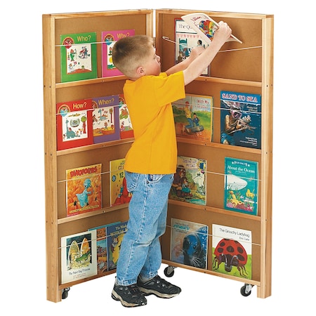 Jonti-Craft Mobile Library Bookcase, 2 Sections 2671JC | Zoro