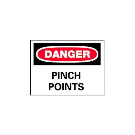 National Marker Co Signs With Safety Message Legend-Danger Pinch Points ...