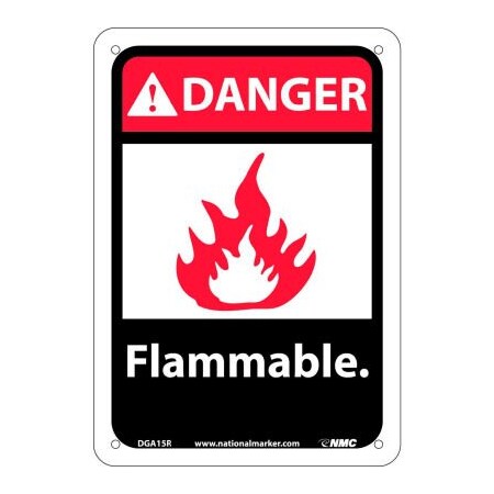 National Marker Co Graphic Signs - Danger Flammable - Plastic 7inW X ...