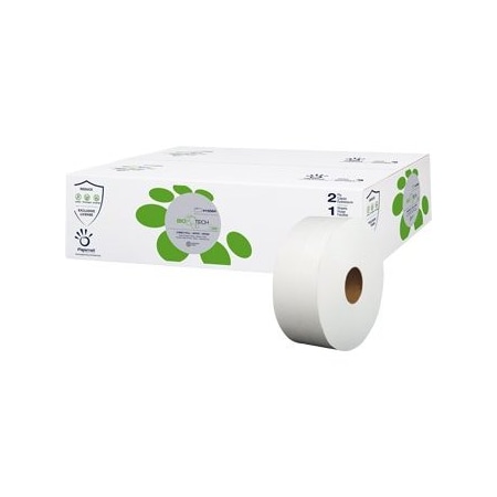 Sofidel Jumbo Roll Bathroom Tissue Biotech White 2-Ply 3.3 in. x 700 ...