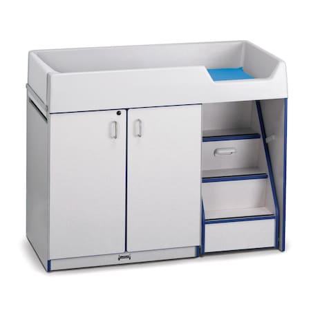 Jonti-Craft Rainbow Accents Diaper Changer with Stairs, Right, Blue ...