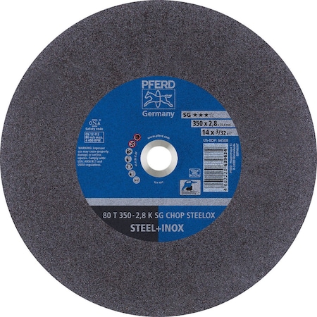 Pferd 64508 14in x 3/32in Chop Saw Wheel, 1in AH A 36 K SG-CHOP INOX ...