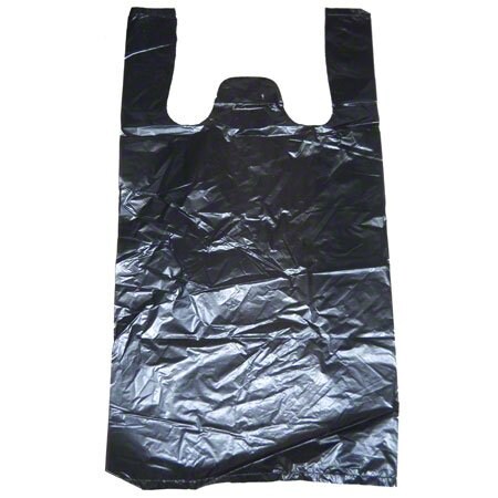 Barnes Paper 8x4x16 Black T-Shirt Bag, 2000PK 8416-BLK | Zoro