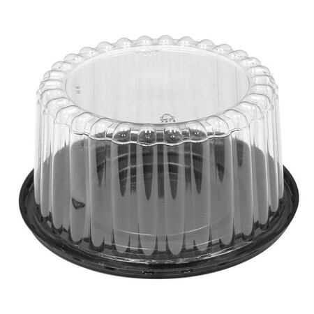 Pactiv 7 in. Black Cake Base w/ 4 in. Dome fits 5 in. - 6 in. Cakes ...