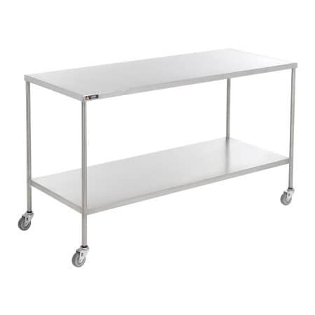 Aero Stainless Steel Instrument Table with Lower Shelf, 72"L x 24"W x ...