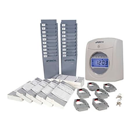 Acroprint uPunch Electronic Time Clock w/ 350 Time Cards, 6 Ribbons, 4 ...