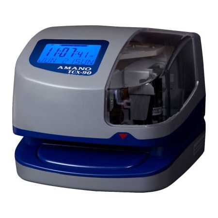Amano Amano Electronic Time Clock, Gray/Blue - TCX-90/A431 | Zoro