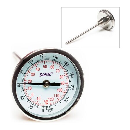 Bel-Art H-B DURAC Bi-Metallic Dial Thermometer, -20 to 120C 0 to 250F ...