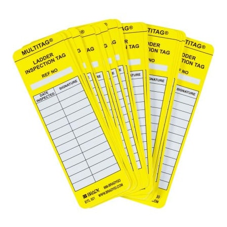 Brady Brady Ladder Inspection Tag, 100/Pkg, Plastic, 2in W X 6-1/2in H ...