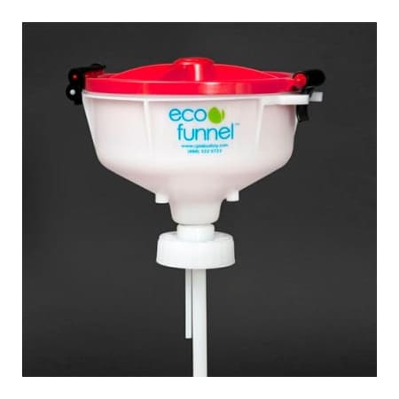 Eco Funnel 8in with 70mm Cap Adapter, Red Lid EF-30020 | Zoro