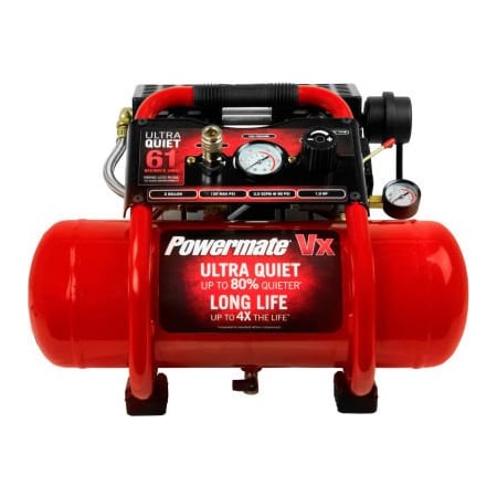 Mat Industries Powermate 2 Gallon 125 PSI 1 HP Ultra Quiet Oil Free ...