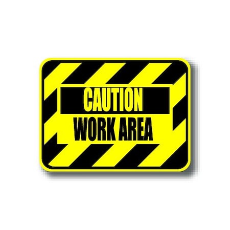 Ergomat 12in x 9in RECTANGLE SIGNS - Caution Work Area DSV-SIGN 108 ...