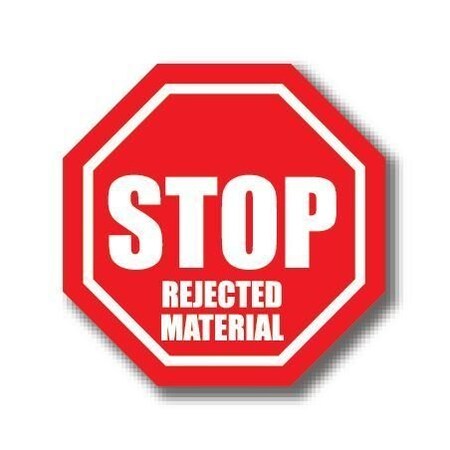 Ergomat 12in OCTAGON SIGNS - Stop Rejected Materials DSV-SIGN 144 #0937 ...