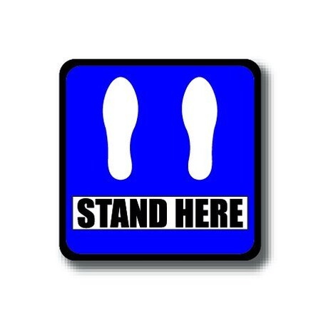 Ergomat 6in SQUARE SIGNS Stand Here DSV-SIGN 36 #2899 -UEN | Zoro