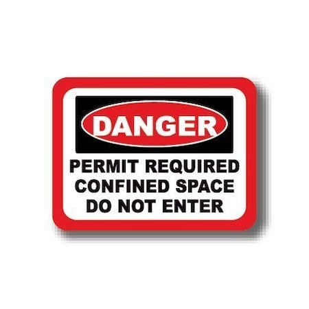 Ergomat 30in x 21in RECTANGLE SIGNS - Danger Permit Required Confined ...
