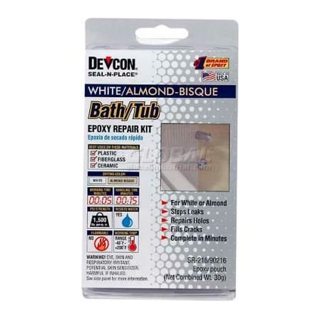 Itw Devcon Fiberglass, Porcelain & Plastic Repair Kit, White/Almond ...