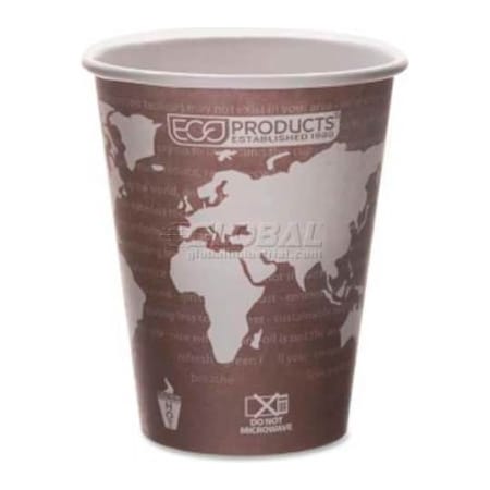 Eco-Products Hot Paper Cups, World Art, 8 Oz., Plant-Based Resin Inner ...