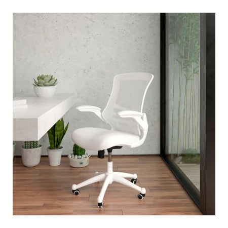 Gec Flash Furniture Mesh Ergonomic Task Office Chair with White Frame ...