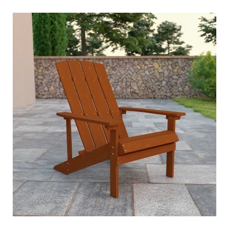 Gec Flash Furniture Charlestown All-Weather Adirondack Chair - Teak ...
