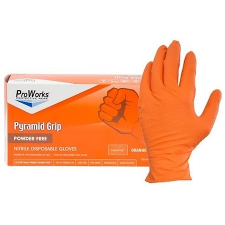 HOSPITAL SPECIALTY Orange, M, 8.5 mil, Nitrile Powder-Free, Nitrile ...