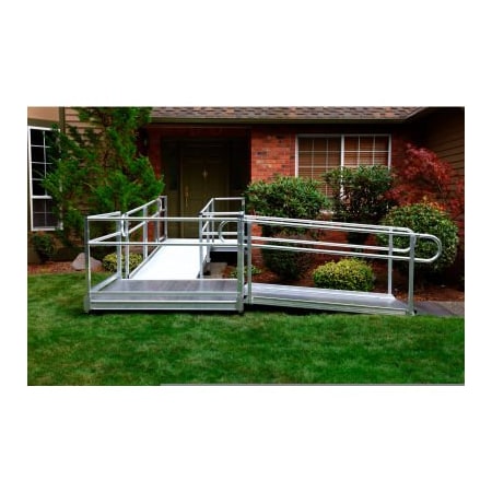 Ez-Access Pathway Wheelchair Ramp Kit, L Shaped, Aluminum, 5' Turn ...