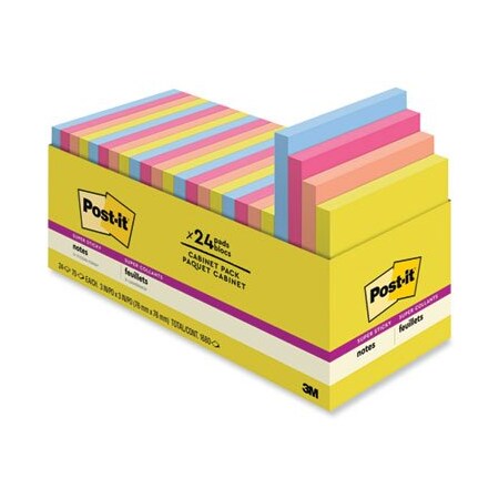 3M Post-It Super Sticky Notes, 3inx3in, 24PD/PK, Summer Joy AST NOTES ...