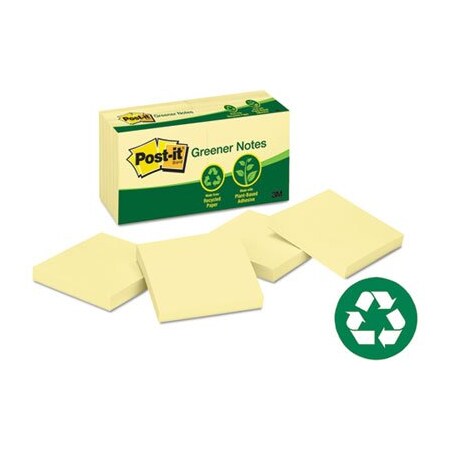 3M Post-it Notes, Original, 3inx3in, 100 Sh/PD, 12/PK, Canary YW; NOTE ...
