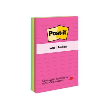 3M Post-it Notes, Lined, 4inx6in, 3PK 6603AN | Zoro