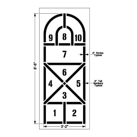 Newstripe. Newstripe Arched Hopscotch Playground Stencil, 1/8in Thick ...