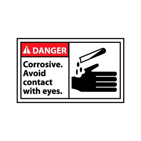 National Marker Co Graphic Machine Labels - Danger Corrosive Avoid ...