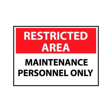 National Marker Co Restricted Area Plastic - Maintenance Personnel Only ...