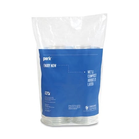Perk ECO-ID COMPOSTABLE PLA CORN PLASTIC COLD CUPS, 16 OZ, CLEAR/GREEN ...