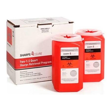 Post Medical Sharps Assure Two 1.5 Quart Sharps Retrieval Program SA1Q2 ...