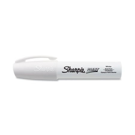 Sanford Sharpie, PERMANENT PAINT MARKER, EXTRA-BROAD CHISEL TIP, WHITE ...