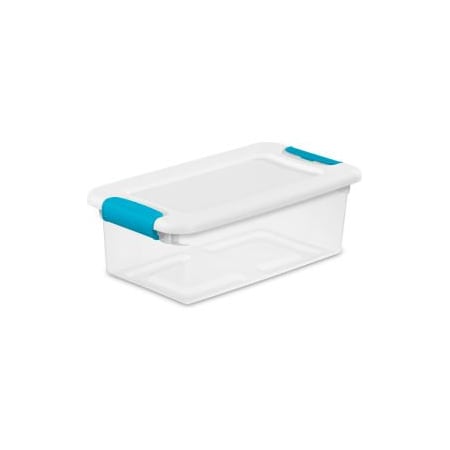 Sterilite Sterilite 6 Quart 14928012 Clear Storage Latch Tote White Lid ...