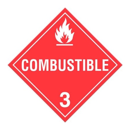 Top Tape And Label. INCOM Class 3 Combustible Liquids Tagboard Placard ...