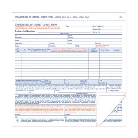 Tops Products TOPS, Hazardous Material Short Form, 7 X 8 1/2, Three ...