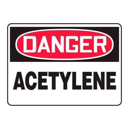 Accuform Danger Sign, Acetylene, 14inW x 10inH, Adhesive Vinyl ...