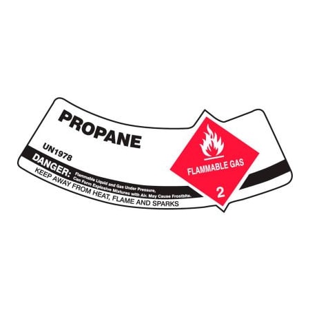 Accuform Accuform Gas Cylinder Shoulder Label, Propane, Vinyl Adhesive ...