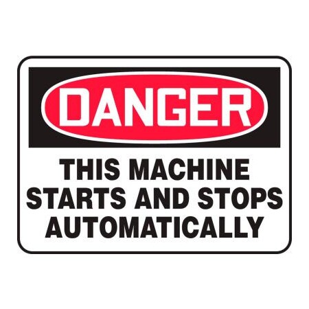 Accuform Accuform Danger Sign, This Machine Starts And Stops..., 10inW ...