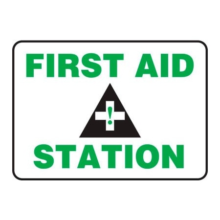 Accuform First Aid Station Sign, 14inW x 10inH, Plastic MFSD960VP | Zoro