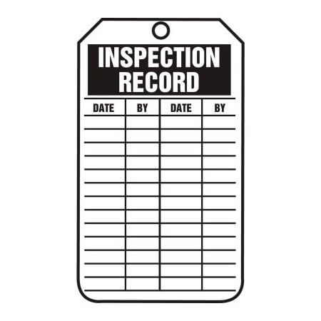 Accuform Accuform Inspection Record Tag, PF-Cardstock, 25/Pack ...