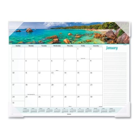 At-A-Glance Seascape Panoramic Desk Pad, 22 x 17, 2022 89803 | Zoro