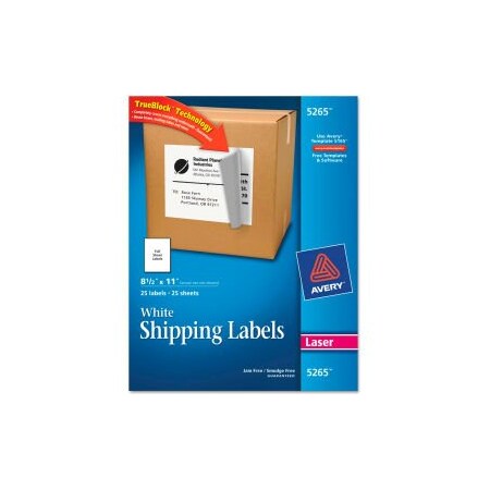 Avery LABEL, LSR, SHEET, 8.5X11, 25 5265 | Zoro