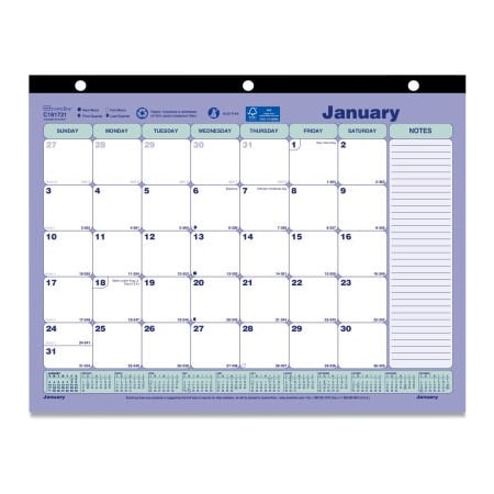 Rediform Brownline Monthly Desk Pad Calendar, 11 x 8.5, 2022 C181721 | Zoro